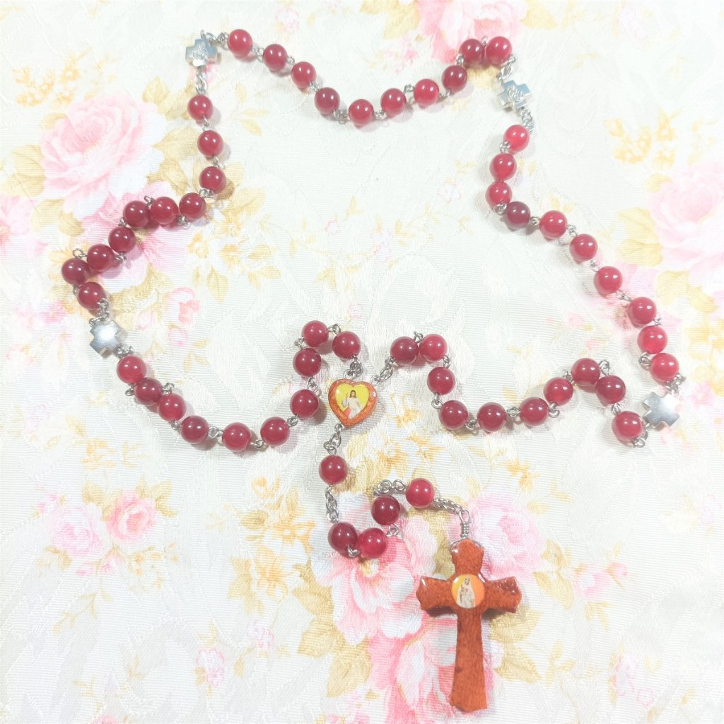 #1 สายประคำ คาทอลิก ทับทิม 8 มม. Ruby Catholic Rosary 8 mm. | Shopee Thailand