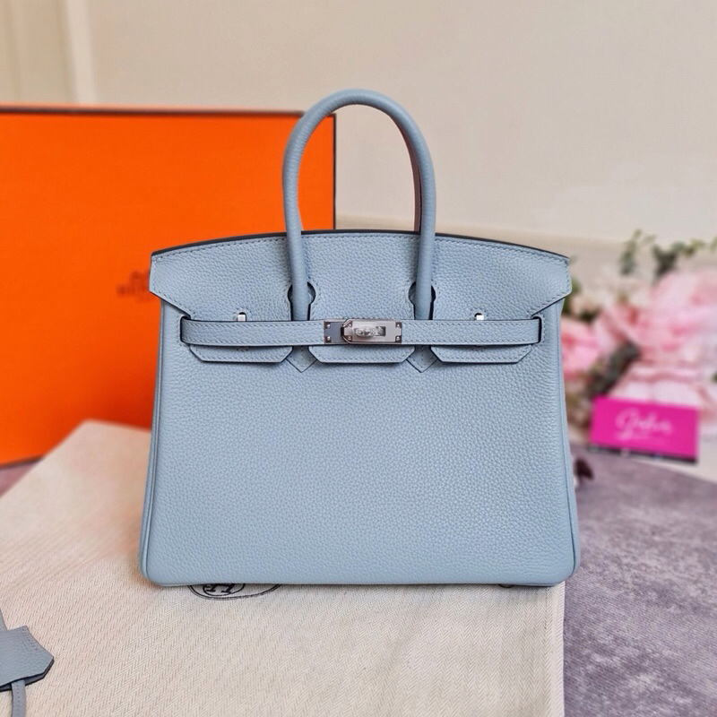 [ทักแชทก่อนสั่งซื้อ] Hermes Birkin size 25 หนัง Togo สี Blue Lin อะไหล่ ...