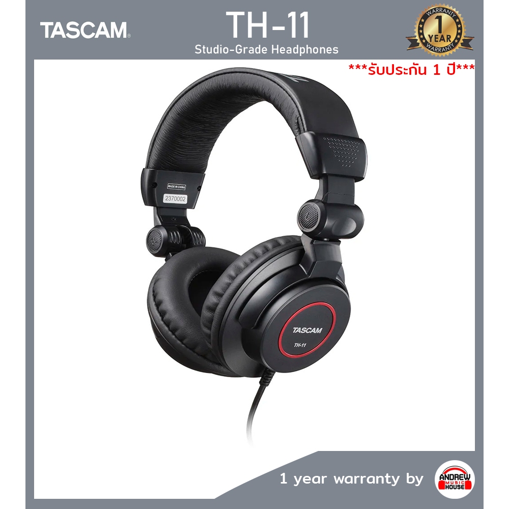 TASCAM TH-11 หูฟังสตูดิโอมอนิเตอร์ประเภท Dynamic, Closed-back แบบครอบหู ...