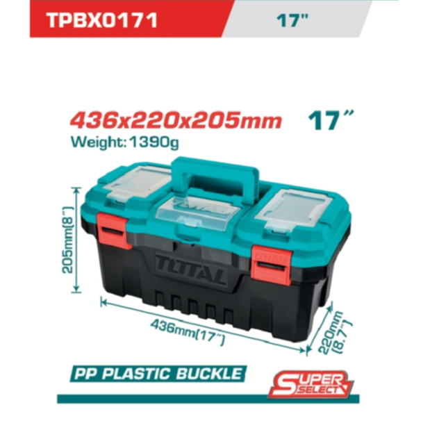 TOTAL กล่องเครื่องมือบานพับล๊อคชนิดพลาสติก17" #TPBX0171 | Shopee Thailand