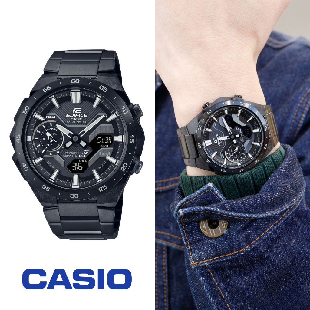 นาฬิกาข้อมือผู้ชายมีสไตล์ รุ่น ECB-2200DC-1A หน้าปัดแข่ง รับประกัน 1 ปี | Shopee Thailand
