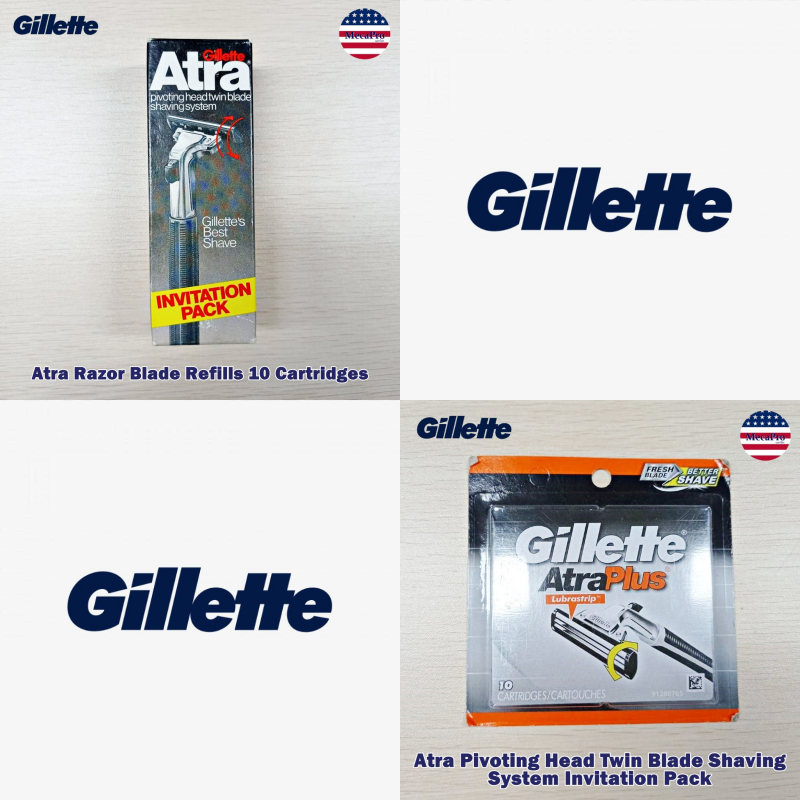 Gillette® Atra Pivoting Head Twin Blade Shaving System Razor Blade ...