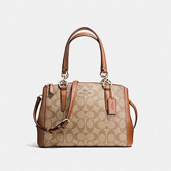 พร้อมส่ง SMALL CHRISTIE CARRYALL IN CROSSGRAIN LEATHER (COACH #F57520 ...