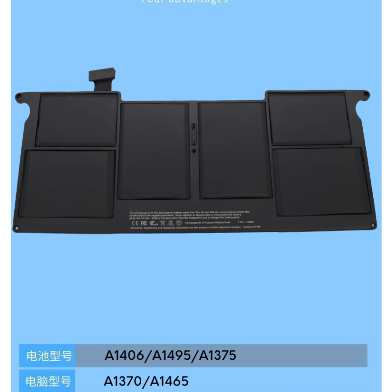 แบตเตอรี่ใหม่สำหรับแล็ปท็อป Apple A1495 A1406 A1375 แบตเตอรี่ A1370 ...