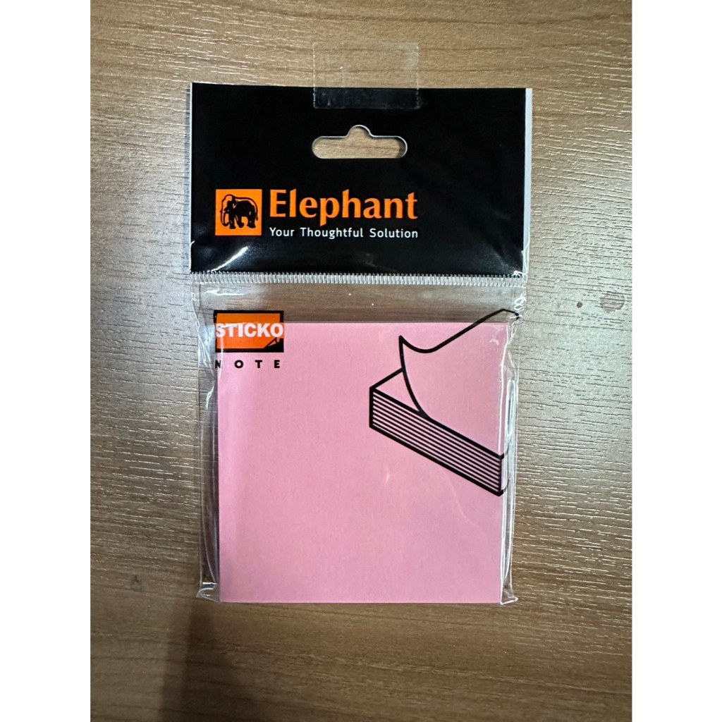Elephant กระดาษโน๊ต กระดาษโน๊ตกาวในตัว สีชมพูพาสเทล 3x3 100 แผ่น ...
