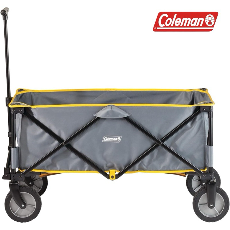 รถเข็นColeman Outdoor Wagon สีเทา ขอบเหลือง แท้100% | Shopee Thailand