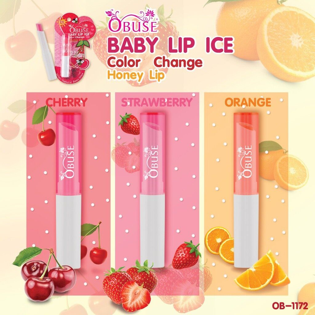 Obuse Baby Lip Ice Color Change Honey Lip ลิปมันเปลี่ยนสีกลิ่นผลไม้ ...