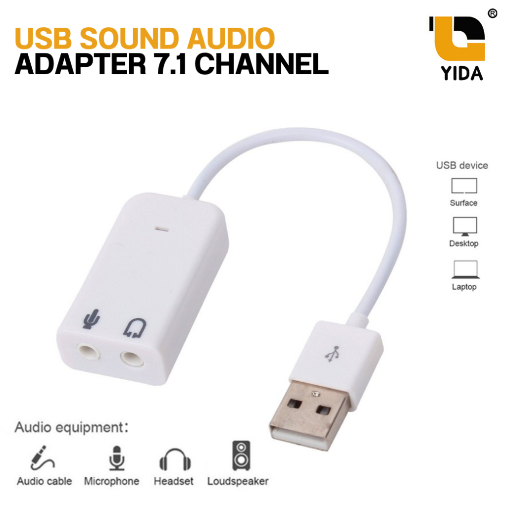 7.1 Channel Audio Sound Card Adapter 3D / USBการ์ดเสียงเสมือนจริง 7.1 ...