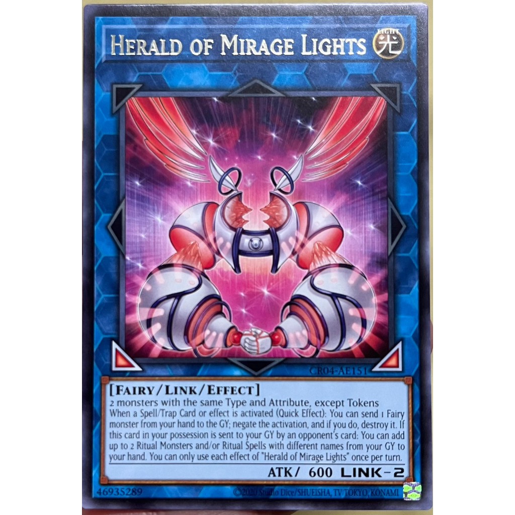 Yugioh Asia-Eng [CR04-AE151] Herald of Mirage Lights (Rare) การ์ดยูกิ ...