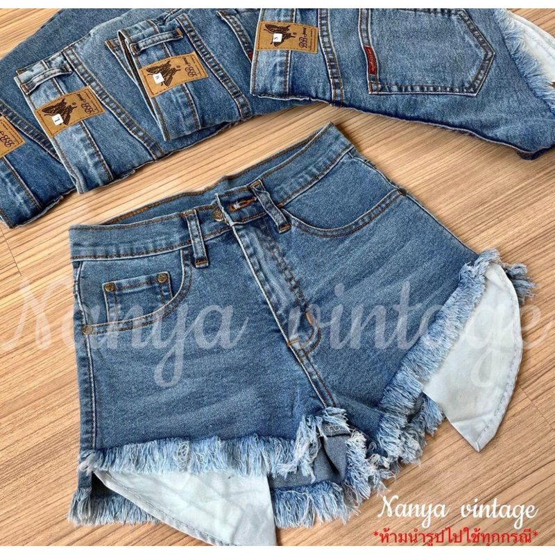 BB12 กางเกงขาสั้นเอวสูงป้ายBB รุ่นกระเป๋าแลป ผ้ายืด หน้าสั้น หลังยาว ...