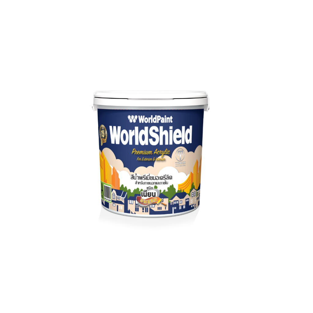 สีน้ำอะครีลิค (ชนิดเนียน) WorldShield ขนาด 3.5 ลิตร สีขาว | Shopee Thailand