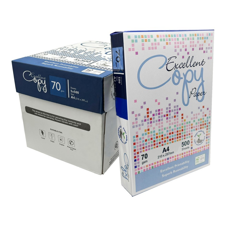 กระดาษถ่ายเอกสาร A4 ยี่ห้อ Excellent Copy 70 แกรม ( 5 รีม/กล่อง ...