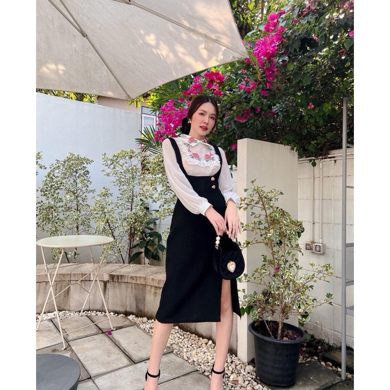 BELLITA จากBLT Brand : SET เอี๊ยม 2 ชิ้น ลุคคุณหนู เกาหลี เกาใจ ไซส์xs | Shopee Thailand