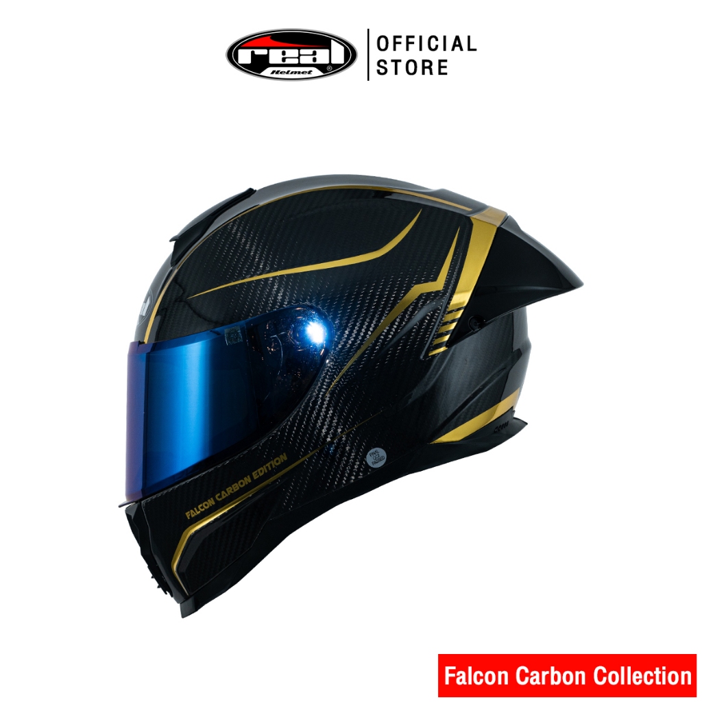 Real Helmets หมวกกันน็อคเต็มใบ Falcon Carbon Collection | Shopee Thailand