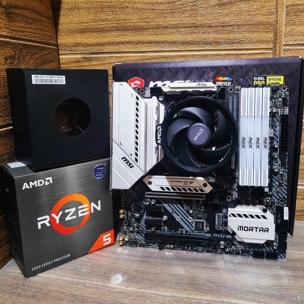 CPU AMD RYZEN 5 5600 6C/12T + MSI B550M MAG MORTAR WIFI (AM4) มือ2 ใช้ ...