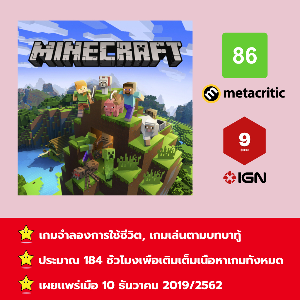 [ไม่ใช่ดิสก์การ์ด, ให้คุณได้เล่นภายใน 1 ปี] Minecraft + DLC; รับสินค้าในช่องข้อความ | Shopee ...