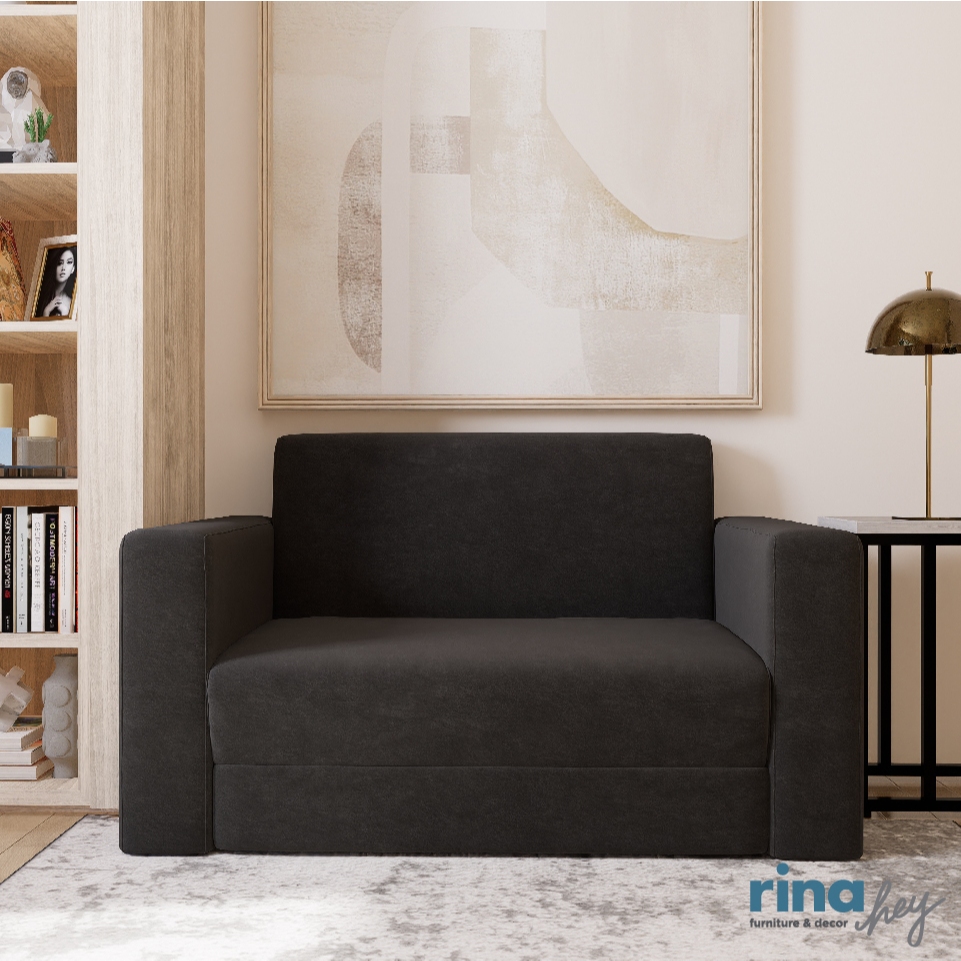 Rina Hey GOODY/2-FB,โซฟา 2 ที่นั่ง - สี เทาเข้มเทรนดี้ | Shopee Thailand