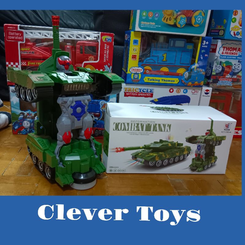 Clever Toys รถของเล่น ใส่ถ่าน แปลงร่างเป็นหุ่นยนต์ วิ่งชนถอย มีไฟ มี ...