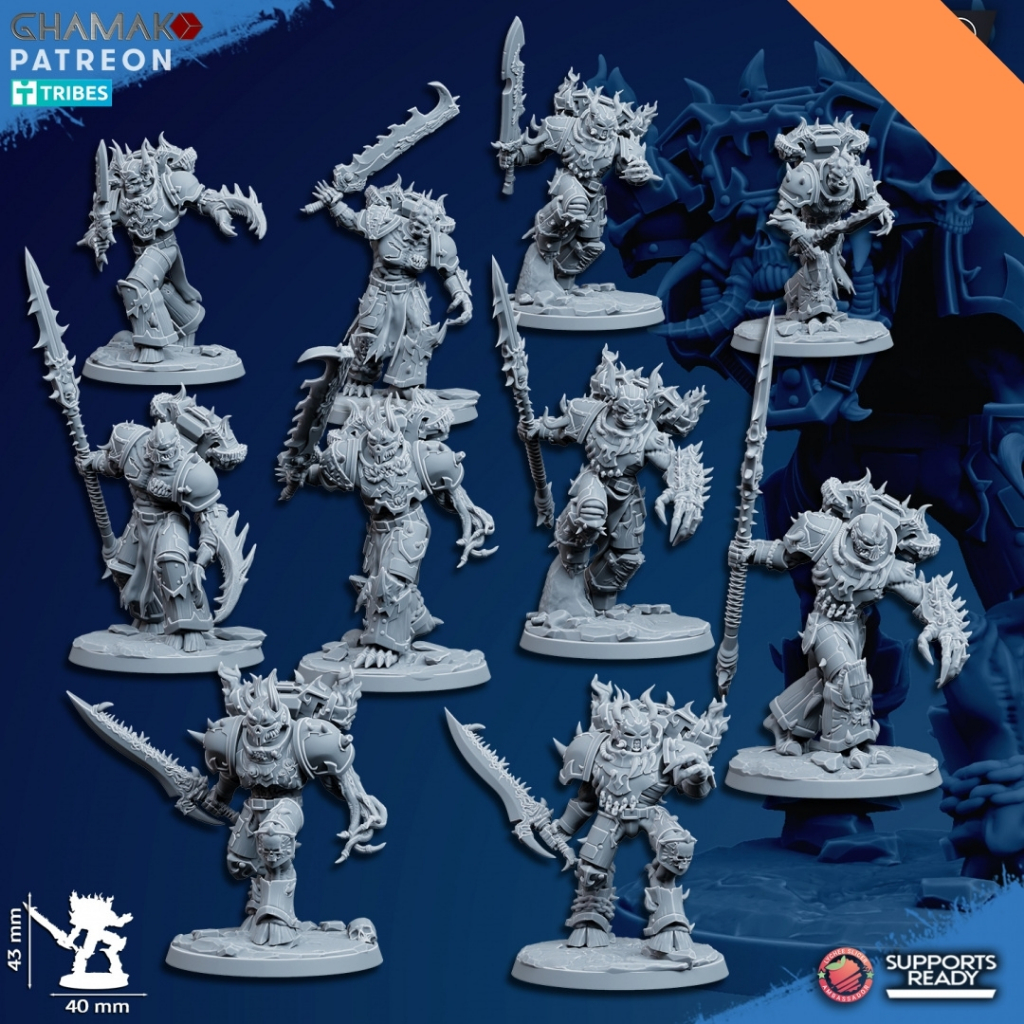 Corrupted Militum Squad - Heretic Knights - Humanoid / 32mm scale 3D ...