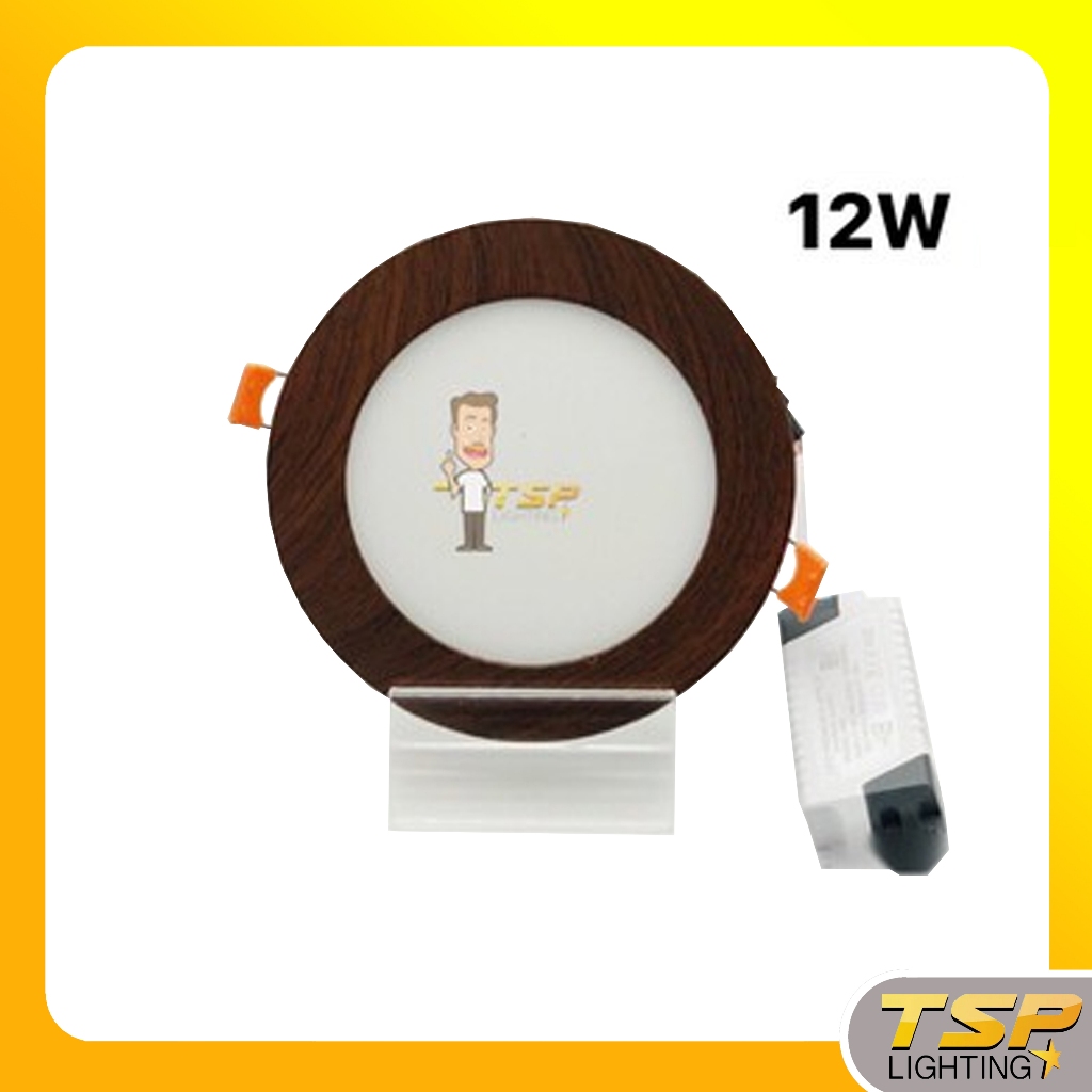 TSP Lighting │PANEL LIGHT LED ROUND 12W โคมดาวไลท์ พาแนล หน้ากลม ลายไม้ ...