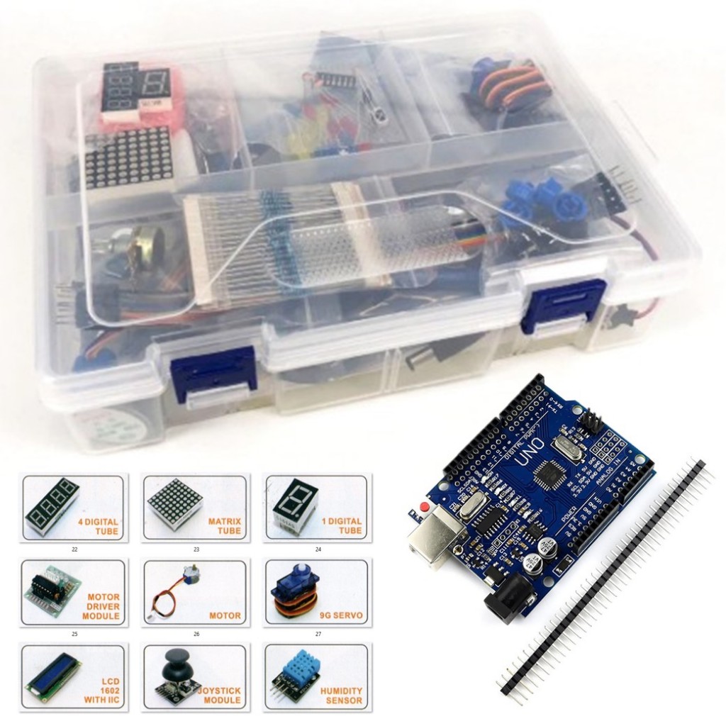 Arduino UNO Learning Kit ชุดเรียนรู้บอร์ด Arduino UNO 1 ชุด มีอุปกรณ์มากว่า 40 รายการ จำนวนกว่า ...