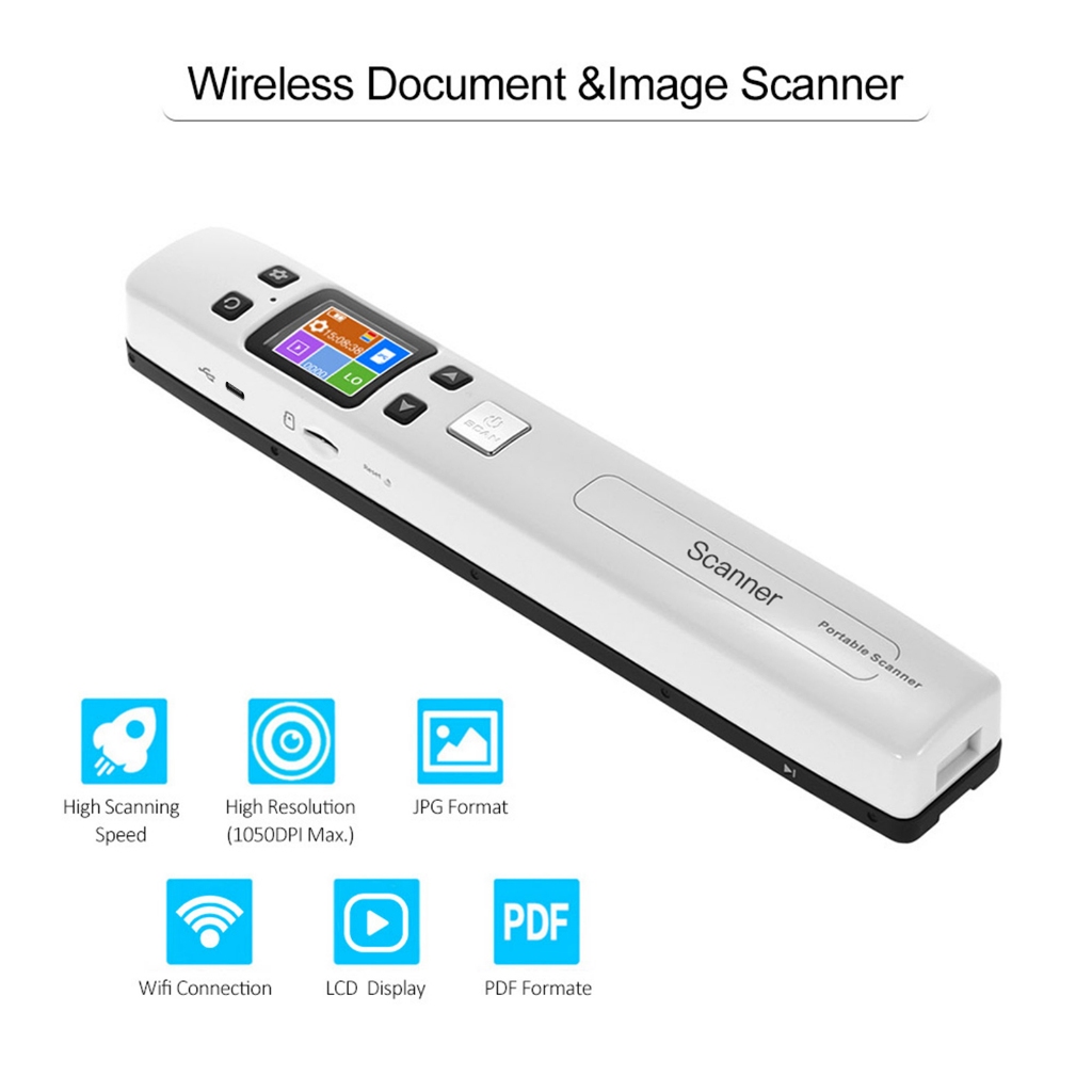 Wifi Wireless Mini Portable A4 Document Scanner Images JPG PDF Formate ...