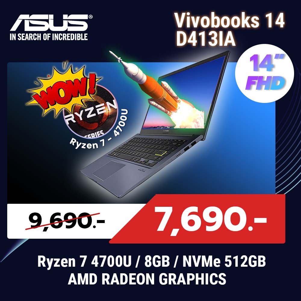Asus Vivobooks D413IA / Ryzen 7 4700U / 8GB / 14" FHD IPS / AMD Radeon ...
