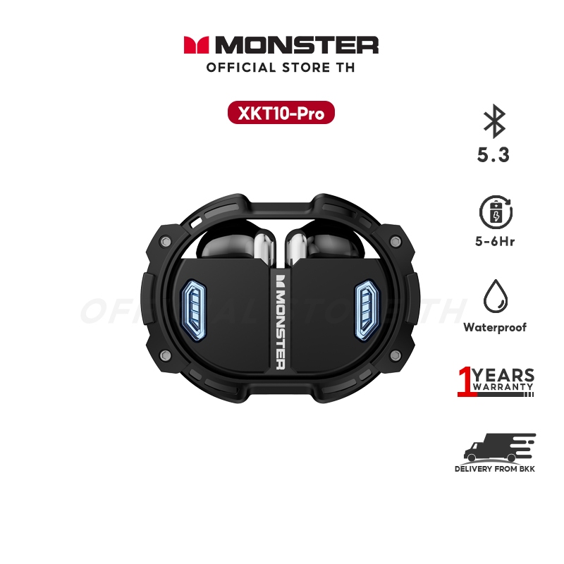 Monster XKT10 PRO BT5.3 หูฟังบลูทูธไร้สาย โหมดไมค์คู่ มีโหมดเกมมิ่ง ...