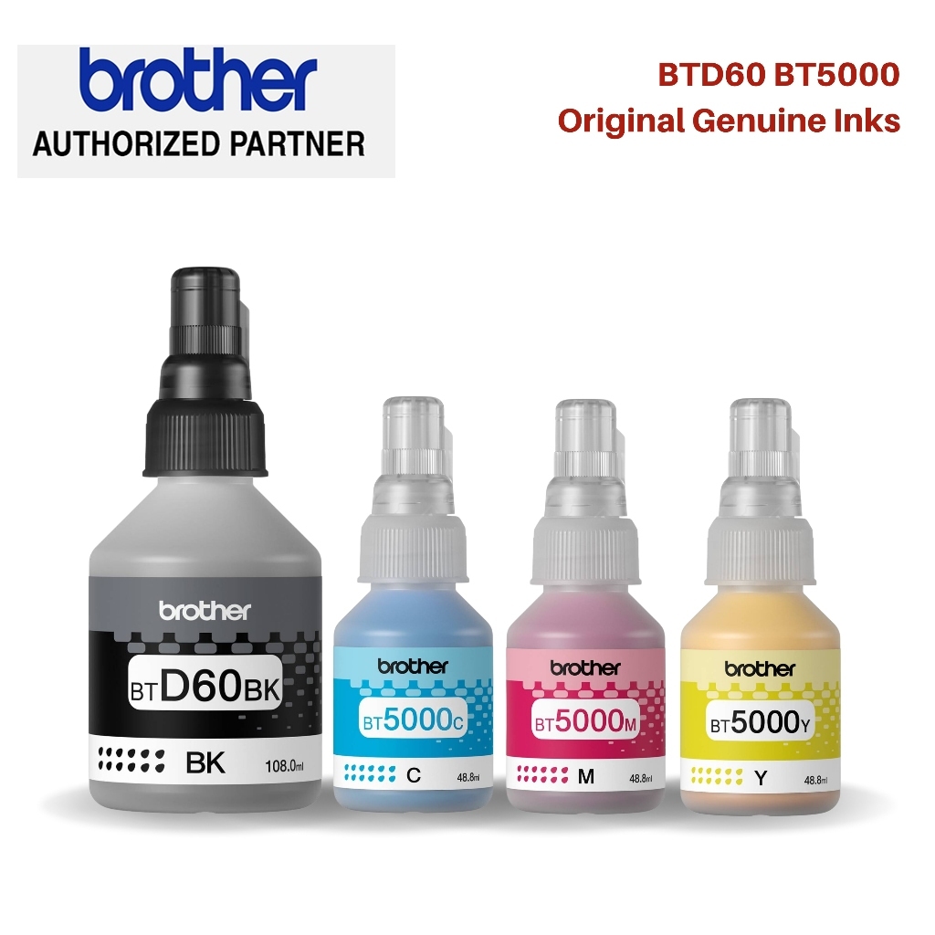 หมึก Brother BTD60 Bk,ไม่มีกล่อง BT5000 C/M/Y ของแท้100% | Shopee Thailand
