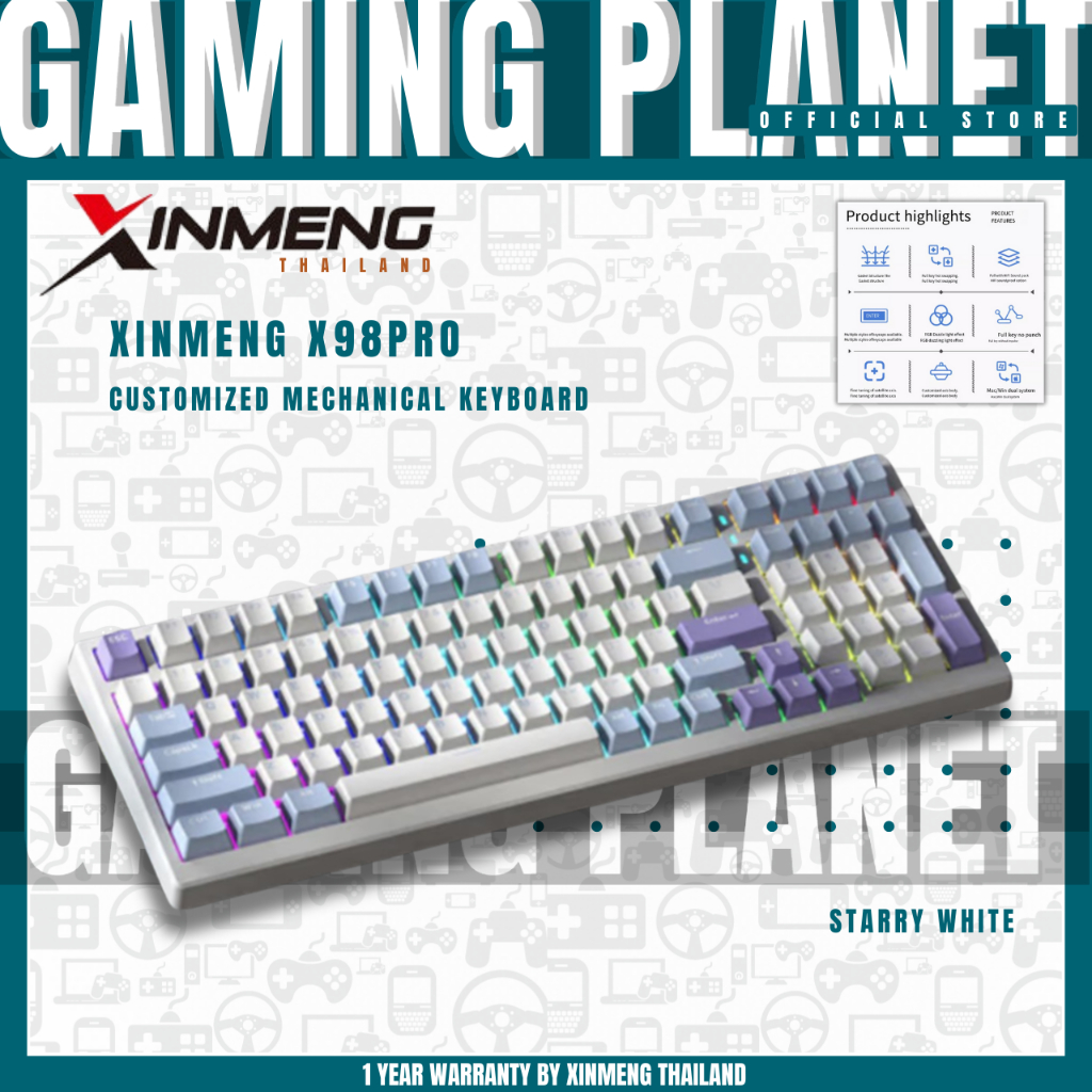 XINMENG X98 Pro-Mechanical keyboard-คีย์บอร์ด 99 คีย์ ไร้สาย Hot-swap 3 ...
