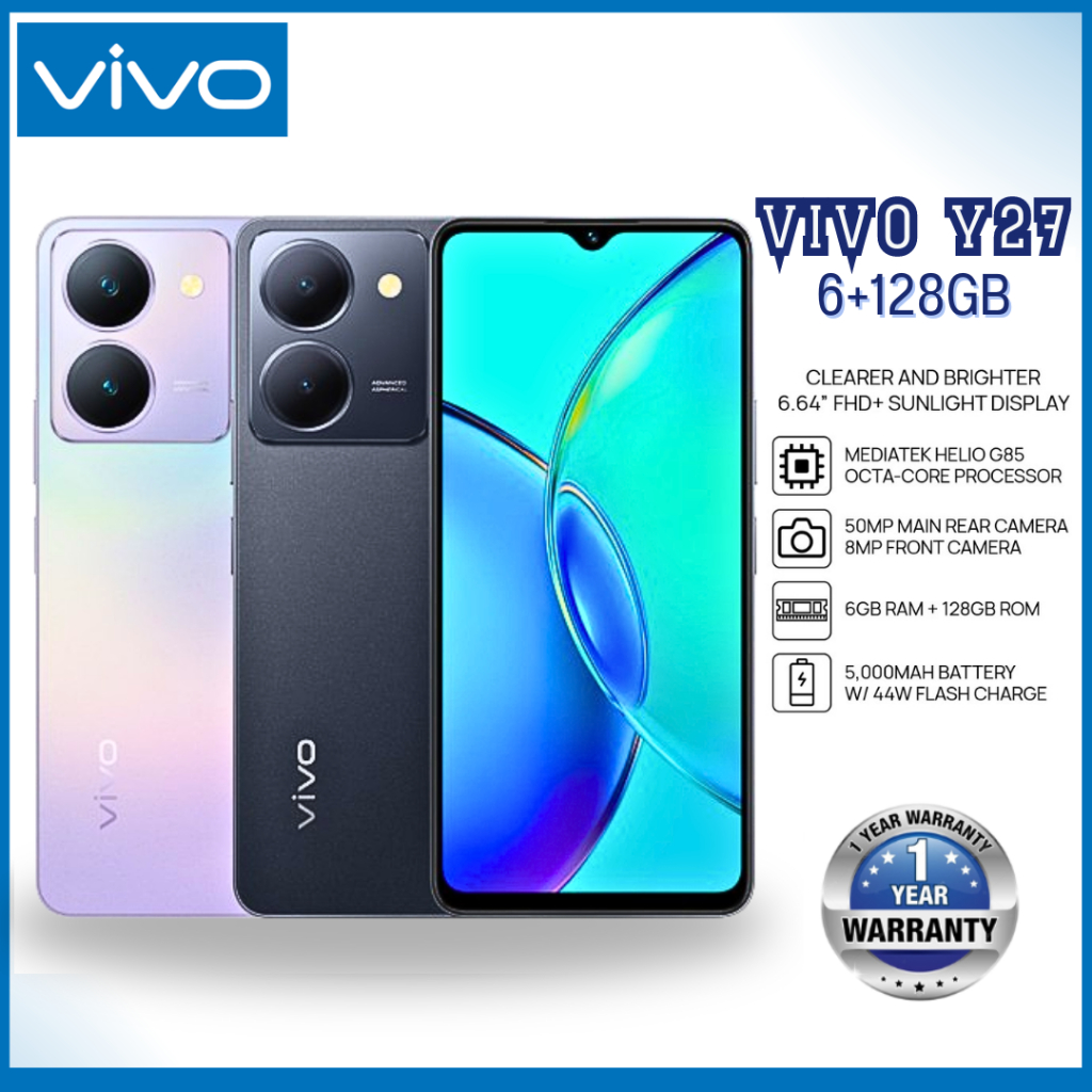 VIVO Y27 Ram 8GB Rom 256GB หน้าจอ 6.64 นิ้ว แบตอึด กล้อง 50MP เครื่อง ...