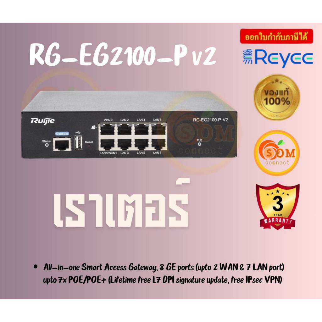 RUIJIE ROUTER (เราเตอร์) ALL-IN-ONE SMART ACCESS GATEWAY 8 GE PORTS (RG ...