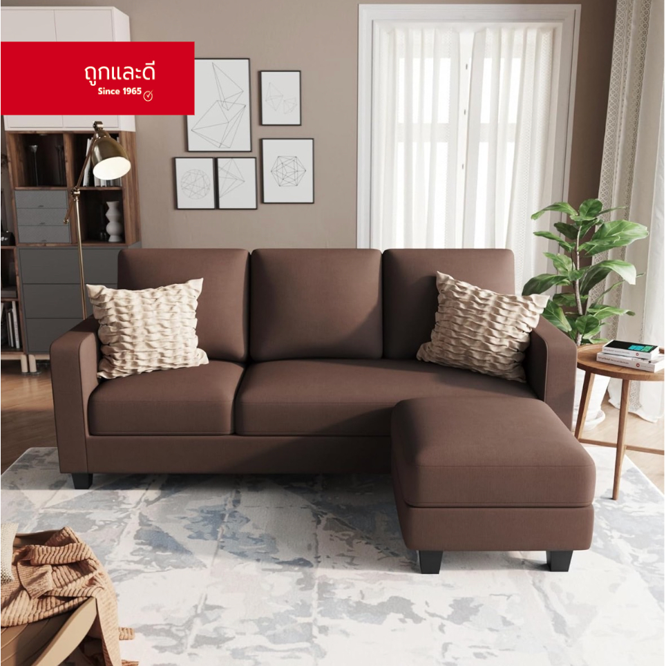 Took Lae Dee โซฟาผ้า L-Shape แข็งแรง ทนทาน หนานุ่ม นั่งสบาย เหมาะสำหรับทั้งครอบครัว | Shopee ...