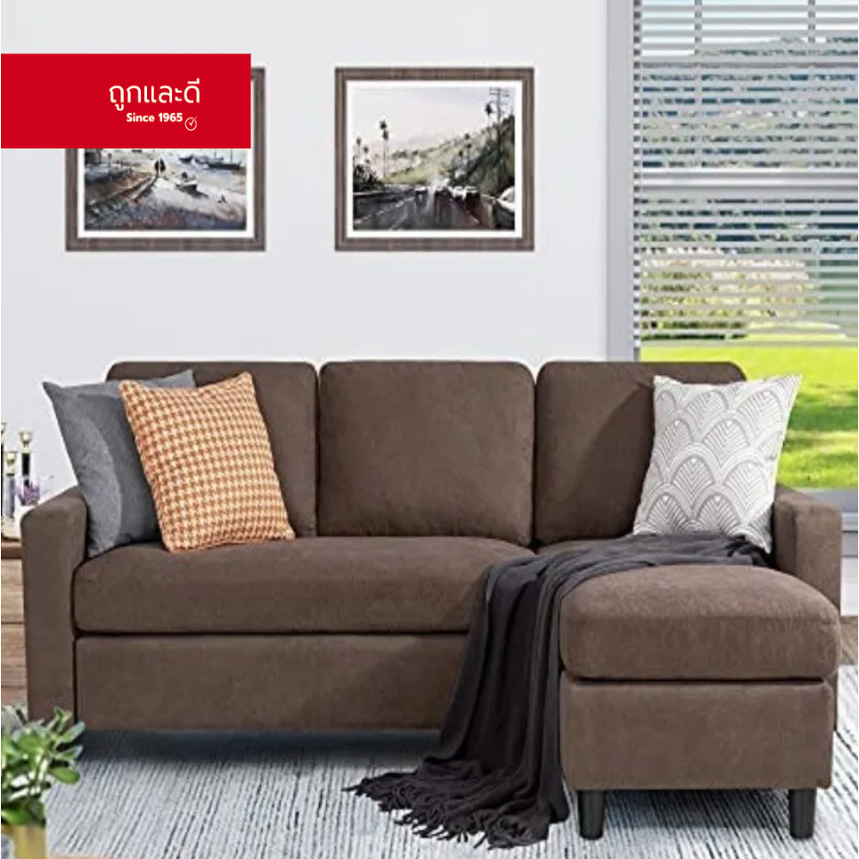 Took Lae Dee โซฟาผ้า L-Shape แข็งแรง ทนทาน หนานุ่ม นั่งสบาย เหมาะสำหรับทั้งครอบครัว | Shopee ...
