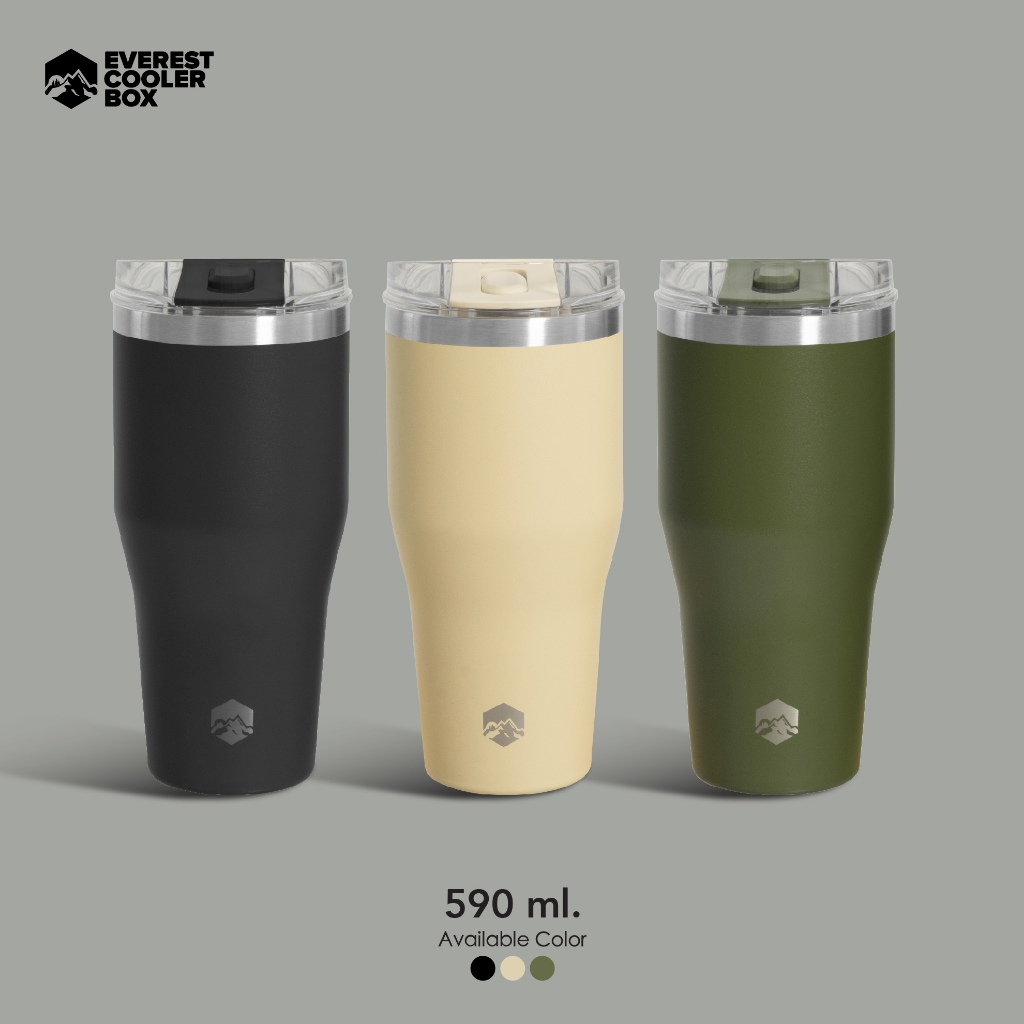 แก้วน้ำเก็บความเย็น แก้วสแตนเลส เก็บอุณหภูมิขนาด 590ml รุ่น EV590 | Shopee Thailand