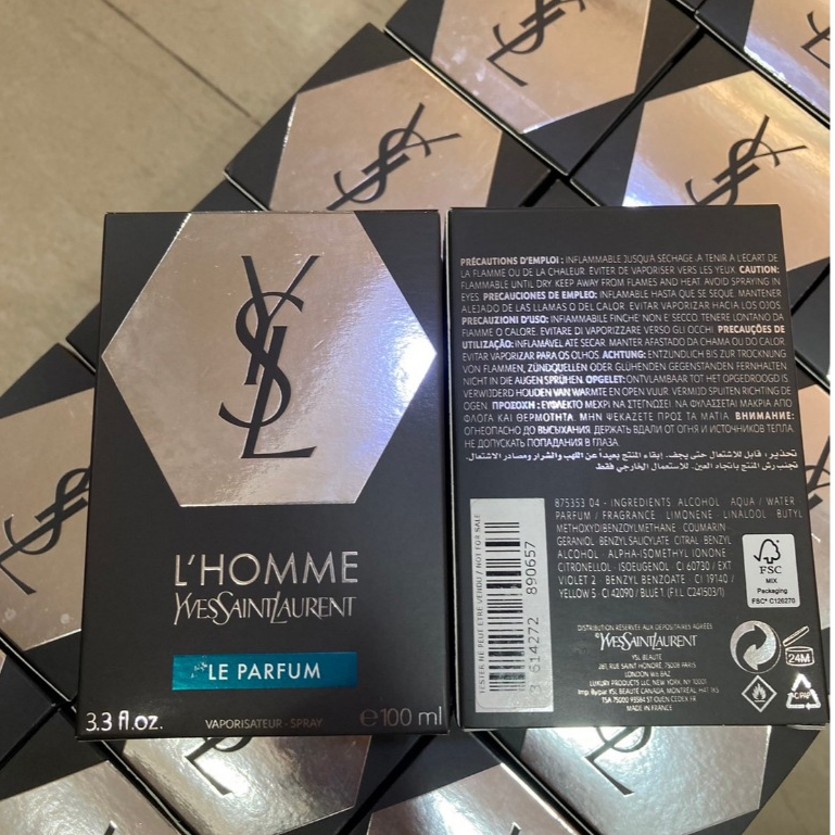 Yves Saint laurent YSL L' HOMME LE PARFUM 100 ml เทสเตอร์ กล่องจริง ไม่ซีล ป้ายไทย | Shopee Thailand