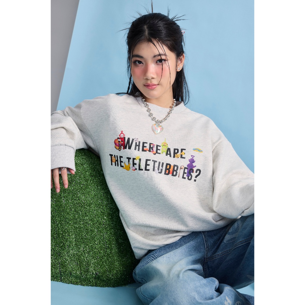 Component Club x Teletubbies Over The Hills Patch Logo Sweatshirt Grey ...