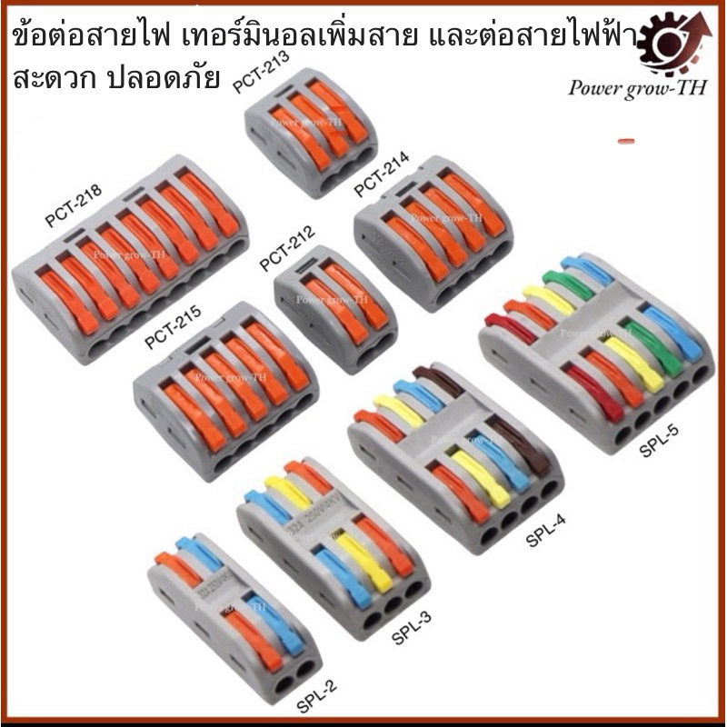 ข้อต่อสายไฟ เทอร์มินอลเพิ่มสาย และต่อสายไฟฟ้า สะดวก ปลอดภัย (PCT-21,PCT ...