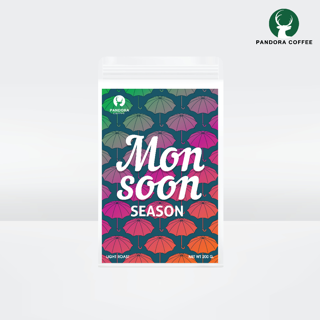Pandora Coffee เมล็ดกาแฟ ฤดูฝน MONSOON SEASON คั่วอ่อน Light Roast 200 ...