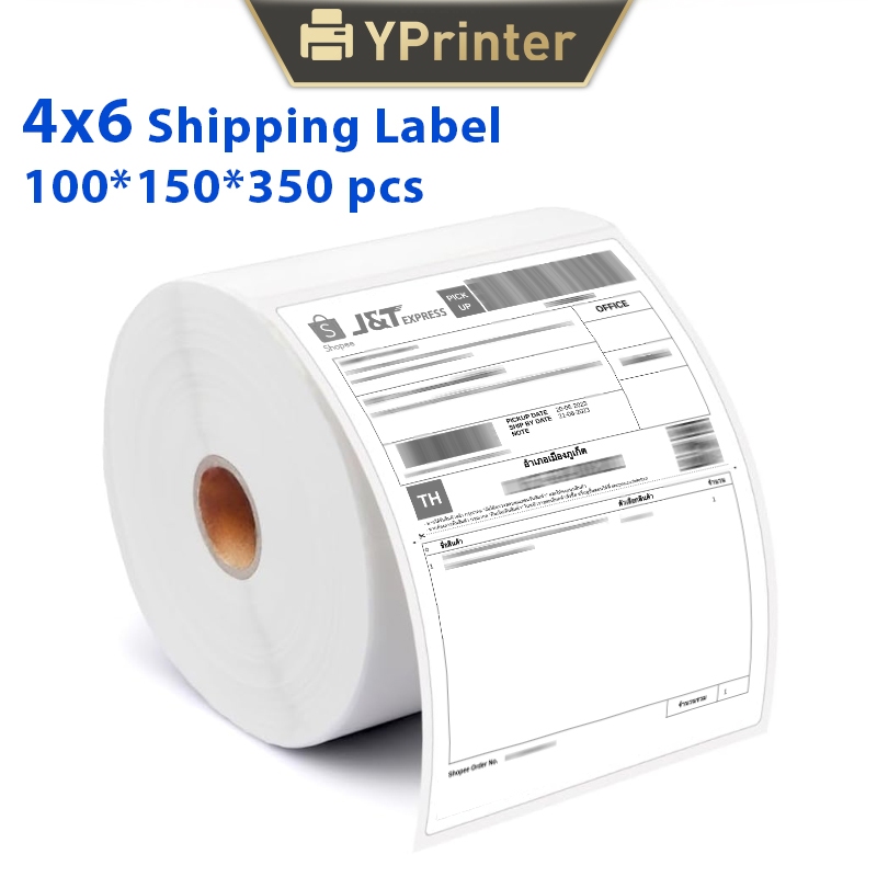 [100x150x350ใบ] กระดาษสติกเกอร์ความร้อน 4x6 Label Sticker ปริ้นใบปะหน้า ...