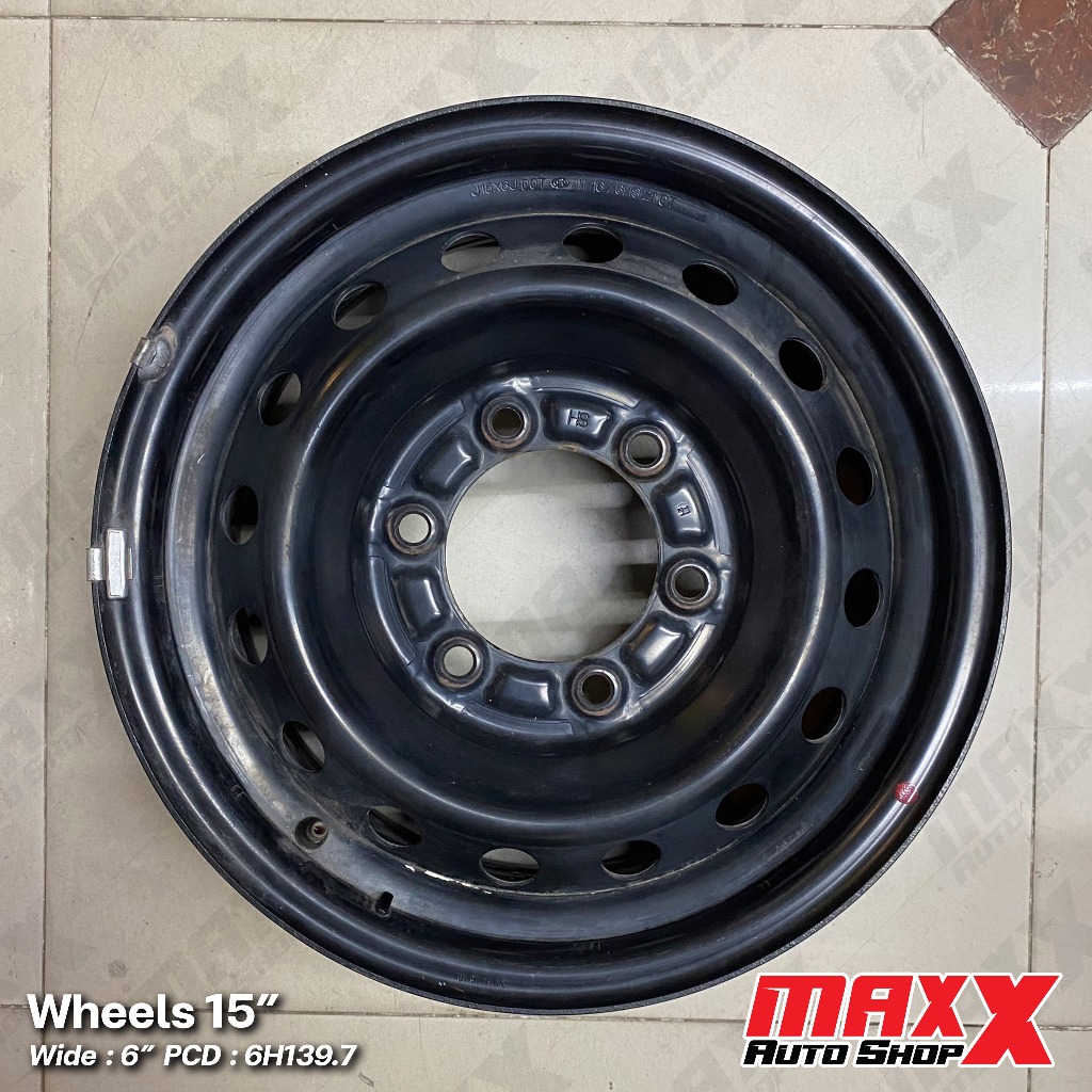 ล้อกระทะแท้ถอด TOYOTA COMMUTER ขอบ 15x6" 6H139.7 สีดำด้าน สภาพดี ไม่มีซ่อม มีตำหนิตามการใช้งาน ...