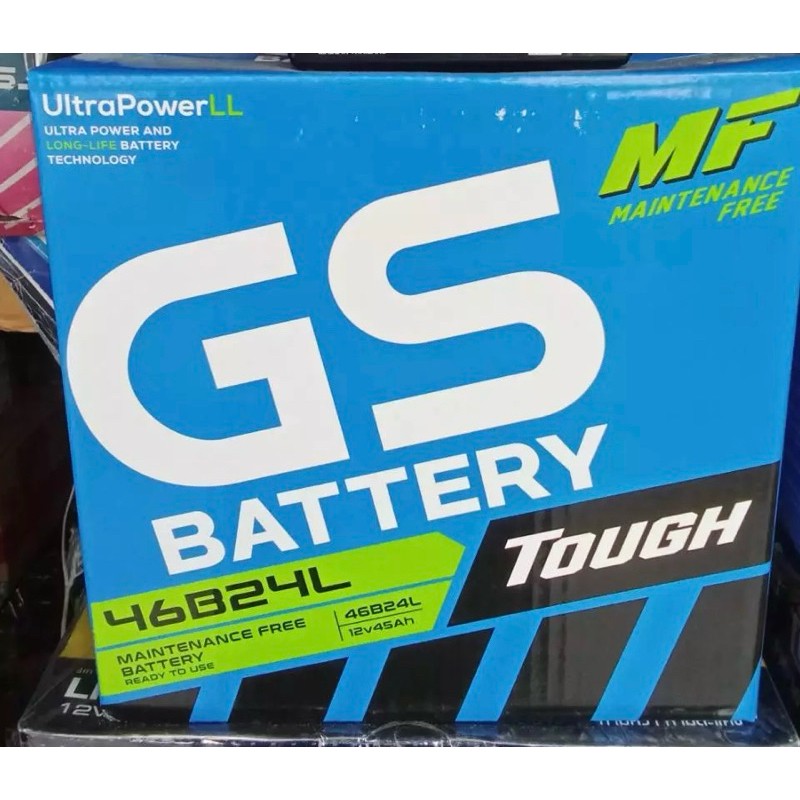 แบตเตอรี่รถยนต์ GS Battery 46B24L แบตเตอรี่รถเก๋ง 46B24 แบต 45 แอมป์ ...