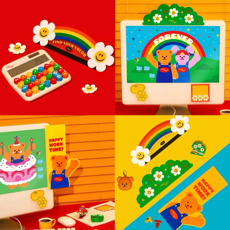 🌈 Wiggle Wiggle ของแท้ 100% บอร์ดตกแต่งโต๊ะคอม Monitor Memo Board ...