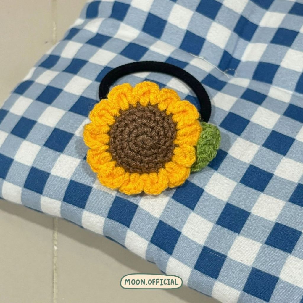 -พร้อมส่ง- [HF02] MOON HANDMADE : ยางรัดผมไหมพรม รูปดอกทานตะวัน ...