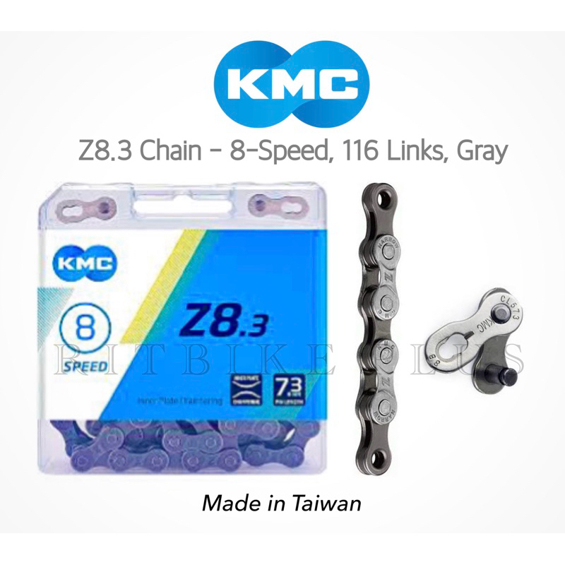 โซ่จักรยาน KMC Z8.3 Chain - 8-Speed, 116 Links, Gray สีเทา Made in ...