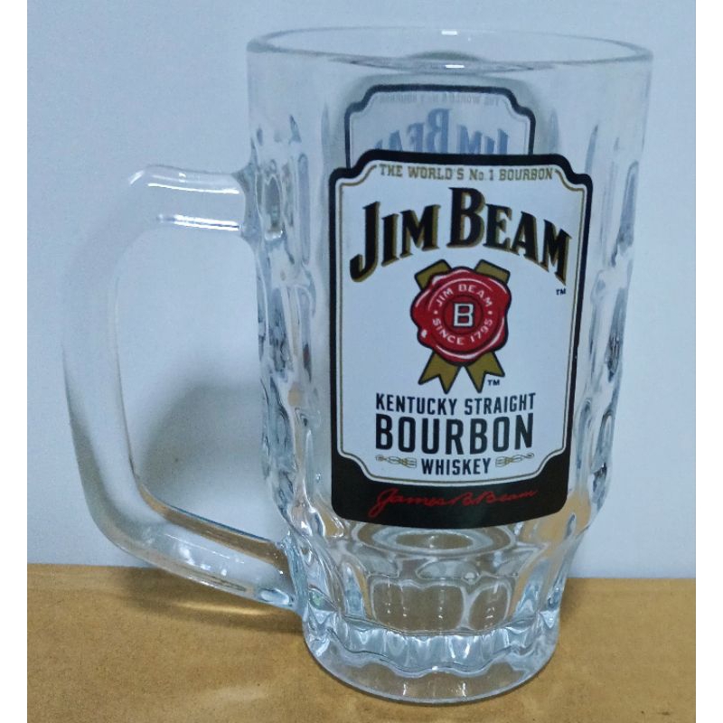 แก้วจิมบีมJIM BEAMงานของแท้ สกรีน2ด้าน 330ML. สูง 13.5 ซม.ปากกว้าง 7.5 ...