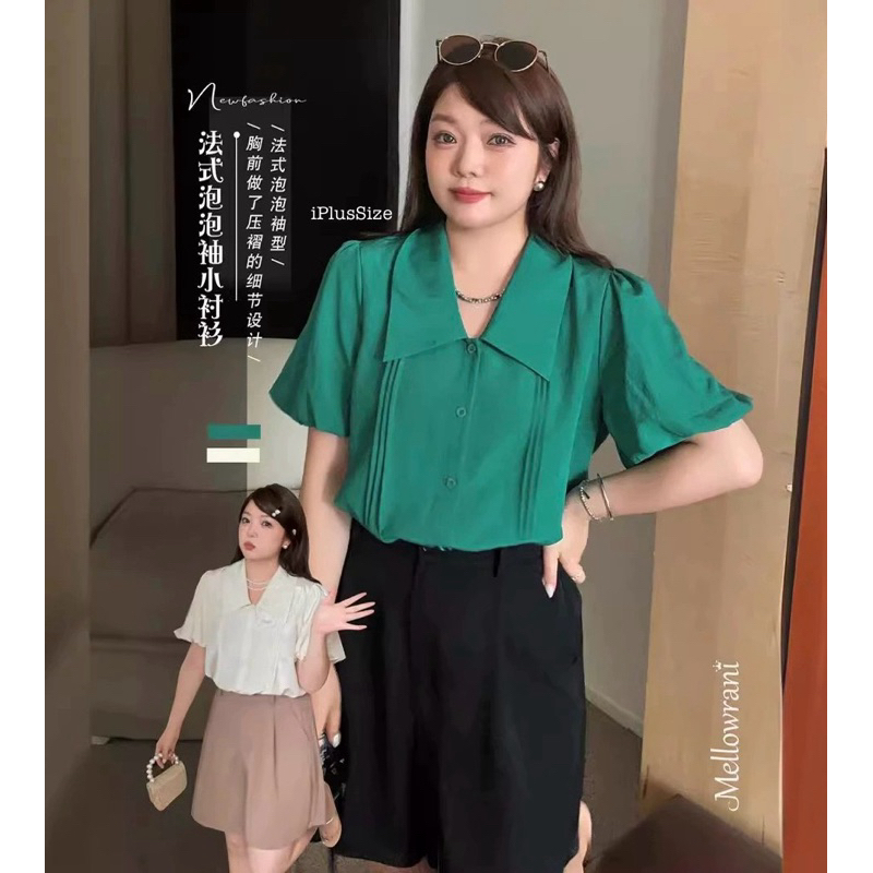 022 (Pre-order xl-4xl) เสื้อคอปก แขนสั้น สาวอวบ | Shopee Thailand