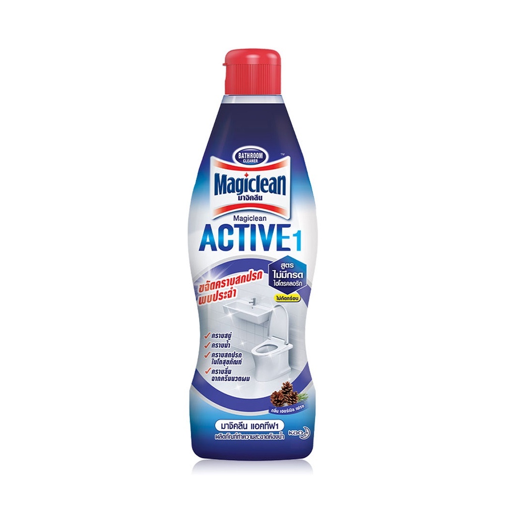 Magiclean Active 1 มาจิคลีน แอคทีฟ น้ำยาล้างห้องน้ำ สูตรไม่มีกรด มี 4 ...