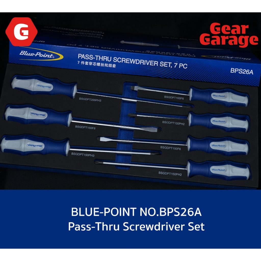 ชุดถาดโฟม ไขควงตอก BLUE-POINT NO.BPS26A Pass-Thru Screwdriver Set ...