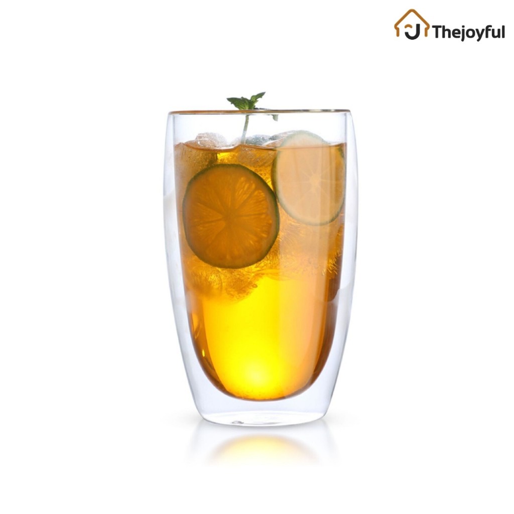 แก้วสองชั้น 80ml 150ml 350ml 450ml แก้ว 2ชั้น Double Wall Glass ใช้กับน้ำร้อน น้ำเย็น Thejoyful ...
